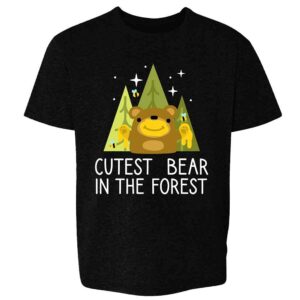 pop threads cutest bear in the forest adorable baby toddler kids girl boy t-shirt black 2t