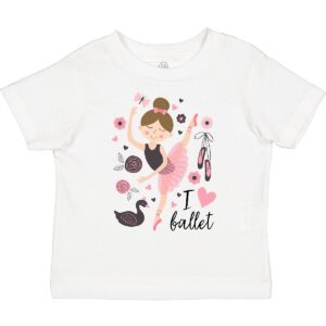 inktastic ballerina i love ballet dance toddler t-shirt 5-6 0020 white 39c05