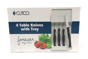 cutco 4 table knives with tray