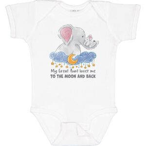 inktastic my great aunt loves me to the moon and back baby bodysuit 6 months 0020 white 3b114