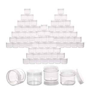 100 count clear plastic sample containers 20g empty jars cosmetic containers with lids leak proof lip balm containers