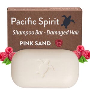 pacific spirit bar shampoo for normal hair with coconut oil & raspberry, rich foam, sulfate-free, soap-free, zero waste, vegan, eco-friendly, 3.53 oz