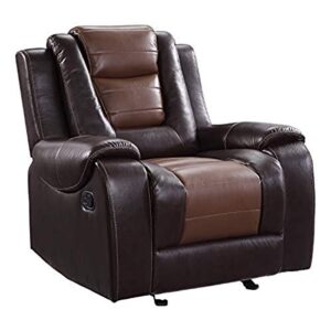 lexicon matteo glider reclining chair, two-tone brown