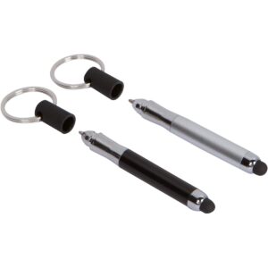 stylus pen keychain (2 pack) - no touch, 2-in-1 accessory - mini stylus keychain pen - 2 pack