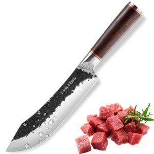 smteng 6'' chef knife vegetable knife utility knife japanese forged hammered kitchen knife