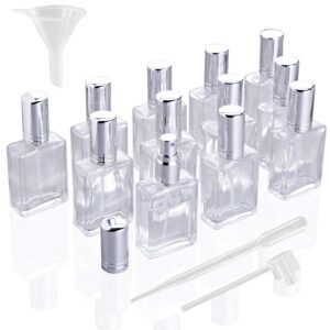 yu feng 12pcs refillable glass atomizer spray bottles with funnels pipettes dispenser for perfume,fragrance,lotion,essential oil