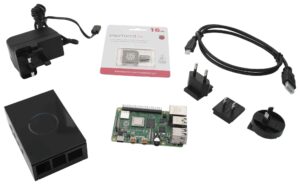 raspberry pi 4b starter kit, 4gb, blk