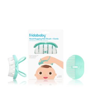 frida baby infant head-hugging baby hairbrush and comb set, newborn and up