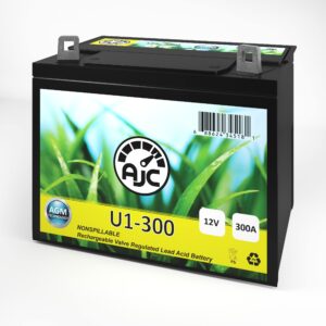 ajc battery compatible with john deere la105 u1 lawn mower and tractor battery