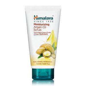 himalaya moisturizing argan oil scrub to soften skin and remove dead skin cells, 5.07 oz (150ml)