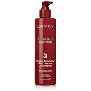 l'anza healing colorcare trauma treatment restorative conditioner, extends color longevity, for healthy and vibrant color with split end repair & damaged hair treatment, luxury hair care (6.8 fl oz)