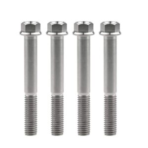 wanyifa titanium hex small flange head bolt m8 15 20 25 30 35 40 45 50 55 60 65mm x1.25mm pack of 4 (m8x65mm, normal titanium)