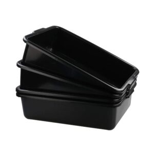 parlynies 4-pack 25 l commercial bus box/tote box, plastic utility bus tub, black