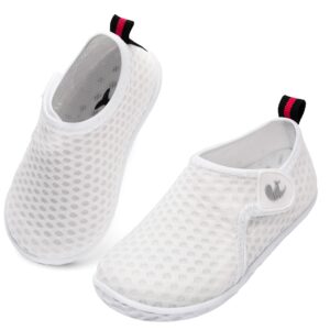 jiasuqi baby girls boys summer water skin shoes beach sandals for pool surf water aerobics dot white 12-18 months