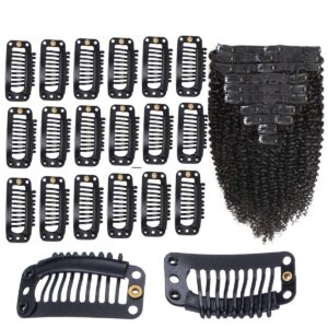 gbstore 20 pcs wig clips black 9-teeth metal clips snap-comb wig clip for hair extension,32mm with rubber diy wig accessories clips