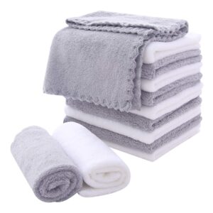 moonqueen microfiber facial cloths fast drying washcloth 12 pack - premium soft makeup remover cloths - highly absorbent