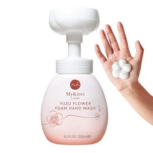 mykirei by kao foaming hand soap with japanese yuzu flower, nourishing hand wash, paraben/cruelty free and vegan friendly, sustainable bottle, pump 8.5 ounce citrus