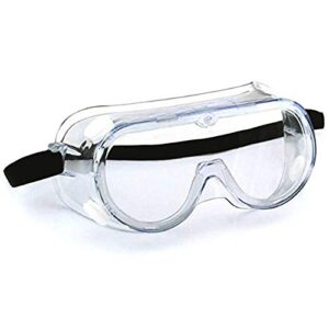 grinderpunch protective clear safety goggles with vents, lightweight and adjustable elastic strap