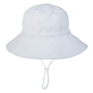 zando baby sun hat summer upf 50+ sun protection baby boy beach hats kid wide brim bucket for baby girl white 4-8 years