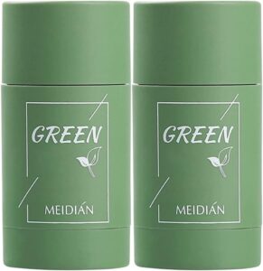 tyemp green tea mask stick, 2 pack purifying clay stick mask green tea cleansing mask for face moisturizes oil control, deep clean pores, green mask stick for women or men