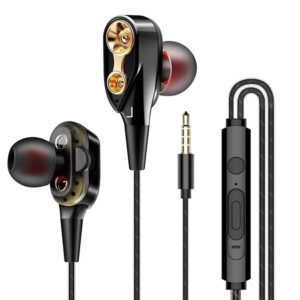 wired earbuds in ear headphones with microphone, 3.5mm in-ear headset earphones, volume control sport gaming headset for iphone xiaomi samsung huawei, computer, laptop, pc (black)