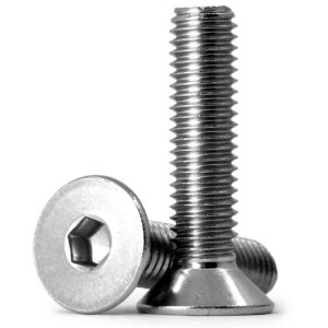 m6 45mm flat head socket cap screws 304 stainless steel allen socket drive full thread machine thread 25 pcs