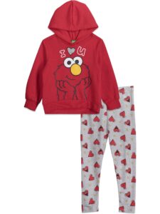 sesame street elmo infant baby girls fleece hoodie & leggings elmo 18 months