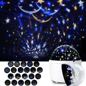 aytai star projector night lights for kids with timer, moon star projector light with 3 kind of shells 21 changing modes, galaxy light projector for bedroom baby nursery birthday christmas gifts