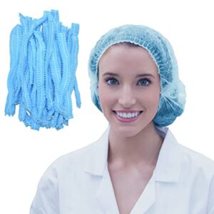 disposable bouffant caps | 24 inch | blue | 100 pack | head covers | hair nets