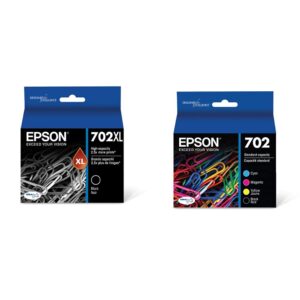 epson t702120-bcs durabrite ultra black and color combo pack standard capacity cartridge ink & t702xl120-s durabrite ultra black high capacity cartridge ink