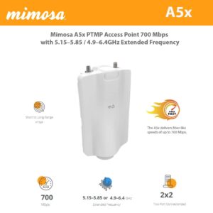 mimosa a5x ptmp access point 700 mbps with extended frequency 4.9 to 6.4