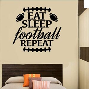 eat sleep football repeat wall sticker decal sport player - / mens boys kids image man-caves, playroom bedroom (designs 1)