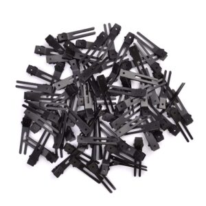 choicbaby 120pcs double prong curl clips, 1.8' stainless steel hair clips for hair bow, great pin curl clip, hair salon barber (black, 1.8 inches, 4.5 cm)