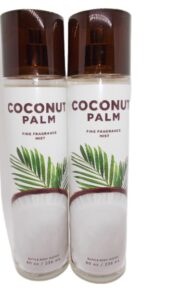 bath & body works 2 pack coconut palm fine fragrance mist 8 oz.