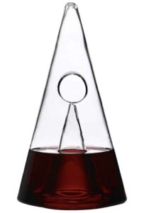 product waze wine decanter - 750ml pyramid-shaped - wine/whiskey decanter - hand blown lead-free crystal glass decanter - red wine carafe - wine gift - wine accessories