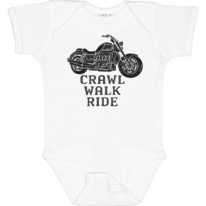 inktastic crawl walk ride motorcycle baby bodysuit 6 months 0020 white 3ba76