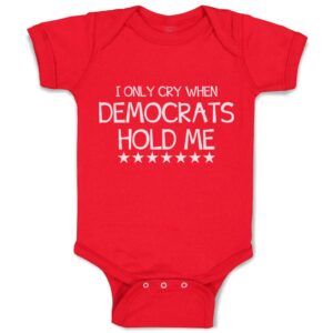 cute rascals baby bodysuit i only cry when democrats hold me boy & girl baby clothes funny cotton red design only 6 months