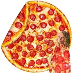 broshan funny blanket adult size-novelty sofa bed throws, double sided pizza blanket 80 in, soft fleece wrap blankets for gag gifts