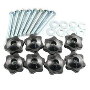 pro bamboo kitchen 8 sets black knobs kit galvanized iron philip's head screw 1/4-20x2" and 1/4" hex hand nut plus 1/4" galvanized iron flat washer