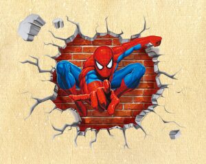 schwartscount spiderman wall decals for boys room - peel & stick wall superhero decor - spiderman nursery stickers and decals - removable kids room stickers - (17.7x19.7 inch) 50x45cm