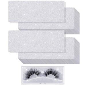 blulu 50 pieces lash box internal glitter background paper rectangle glitter cardstock for false eyelashes storage box lashes case holder makeup cosmetic container, no eyelashes box