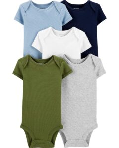 carter's baby boys' 5-pack original bodysuits, sleeveless (6 months, solid multi)