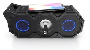 altec lansing super lifejacket jolt - waterproof bluetooth speaker, durable & portable speaker with qi wireless charging and customizable lights, wireless speaker for travel & outdoor use