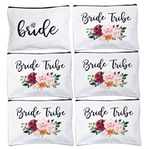 ecohip 6 pack bride tribe makeup bag bridesmaid proposal gifts bridal shower party bachelorette