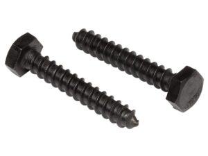 1/4" x 1-1/2" stainless steel hex lag bolts (25 pcs) black oxidized in usa by makers bolt