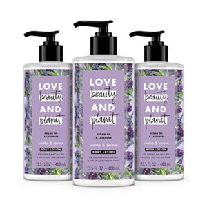 love beauty and planet body lotion argan oil and lavender, 13.5 ounce (pack of 3)