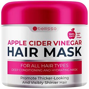 ​apple cider vinegar hair conditioner mask - sulfate sls paraben free deep treatment with argan oil for dry damaged hair - split end moisturizer, hydrating conditioning product for all hair types.