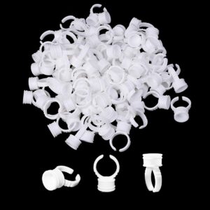 400pcs tattoo rings disposable ring cups glue palette holder disposable pigment rings plastic makeup rings for nail art eyelash extension