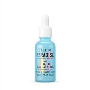 isle of paradise hyglo face hyaluronic self tan serum - hydrating and brigtening gradual tan facial serum, vegan and cruelty free, 1.01 fl oz