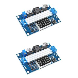 onyehn dc-dc boost voltage converter module,100w high power adjustable output 3.5-35v power regulator board ltc1871 with led voltage meter(2 pack)